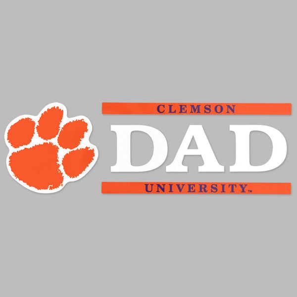6X2 Clemson University Dad with Paw Decal - Clemson Tiger Traditions