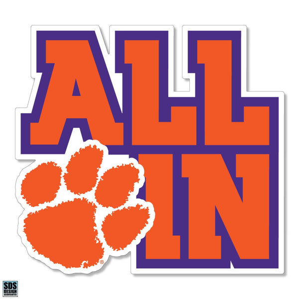 2" Clemson All In Dizzler Decal - Clemson Tiger Traditions