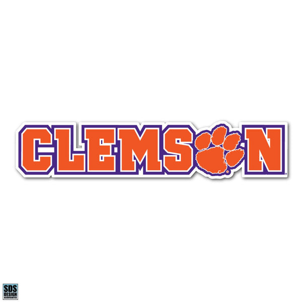 2" Clemson Block Letters with Paw Dizzler Decal - Clemson Tiger Traditions