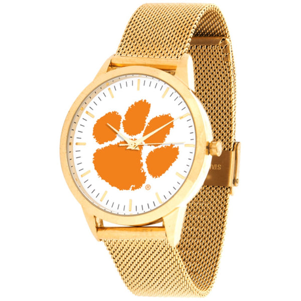 CLEMSON TIGERS LADIES GOLD TONE MESH STATEMENT WATCH - Clemson Tiger ...