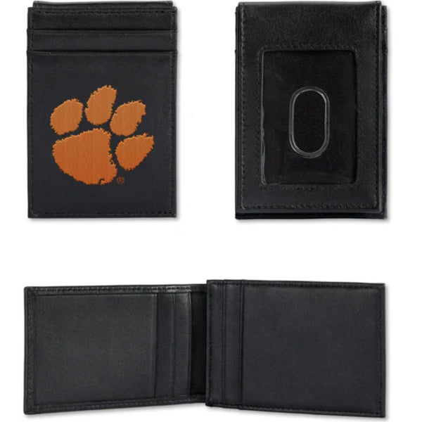 CLEMSON TIGERS BLACK WITH PAW FRONT POCKET WALLET - Clemson Tiger ...